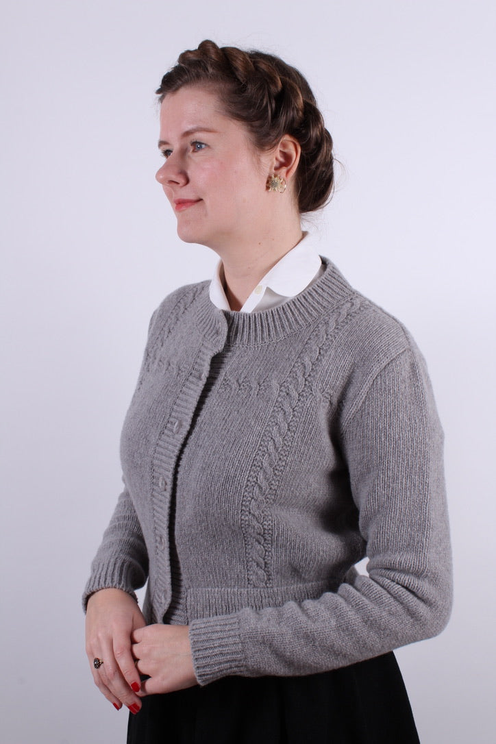 1940s vintage style cardigan - Light grey - Vera – memery