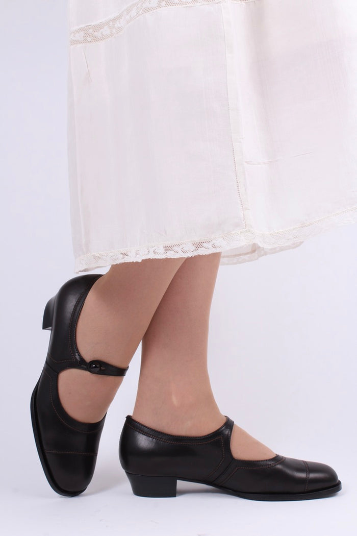 Black 1920s shoes - 20s vintage style shoe like the originals – memery