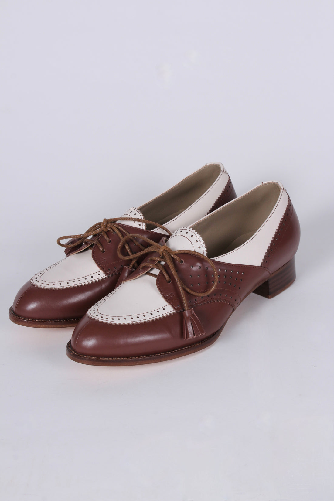 40s Two-tone Spectator shoes - Brown / off-white - Grace – memery