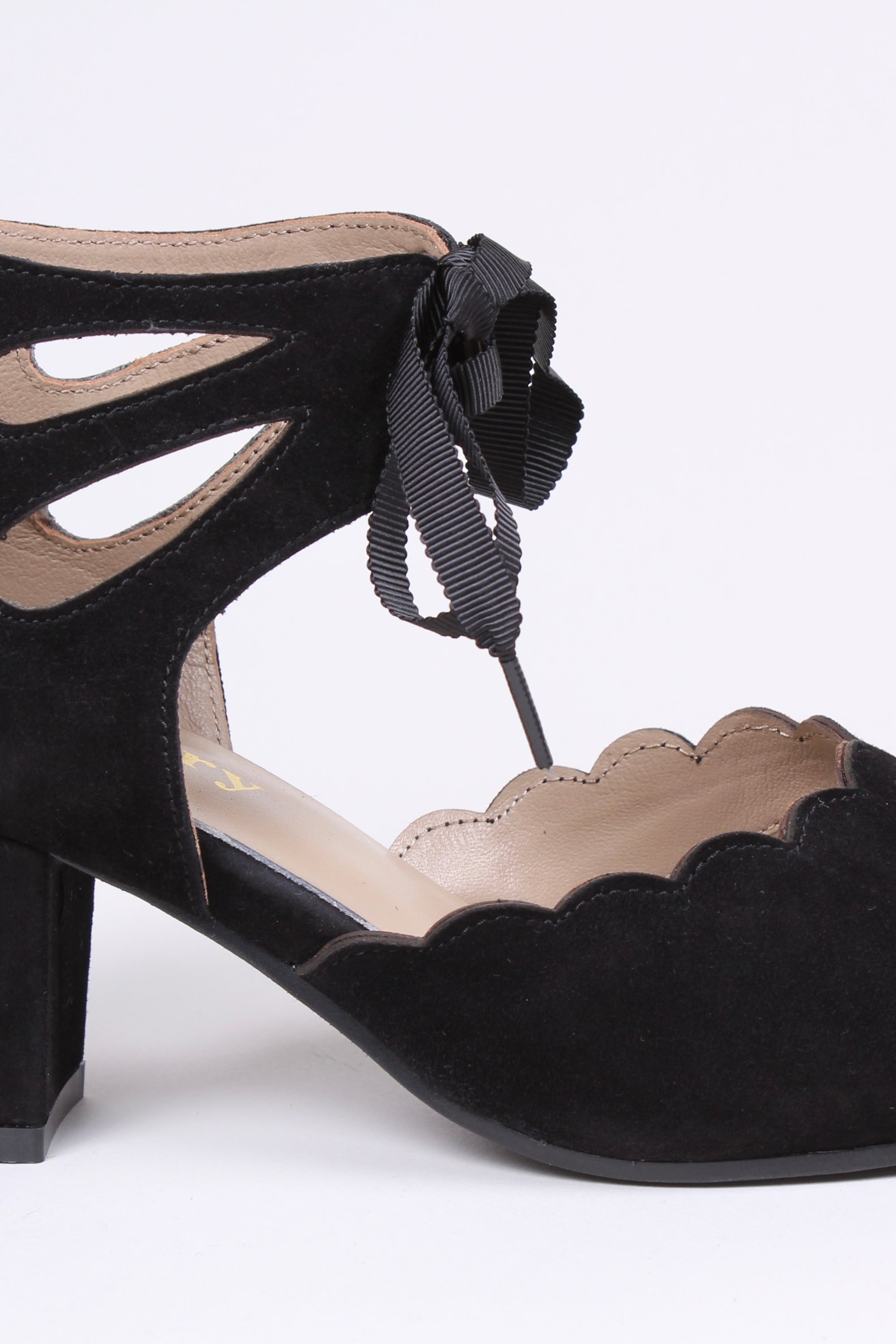 40's vintage style pumps in suede - Black - Alma – memery